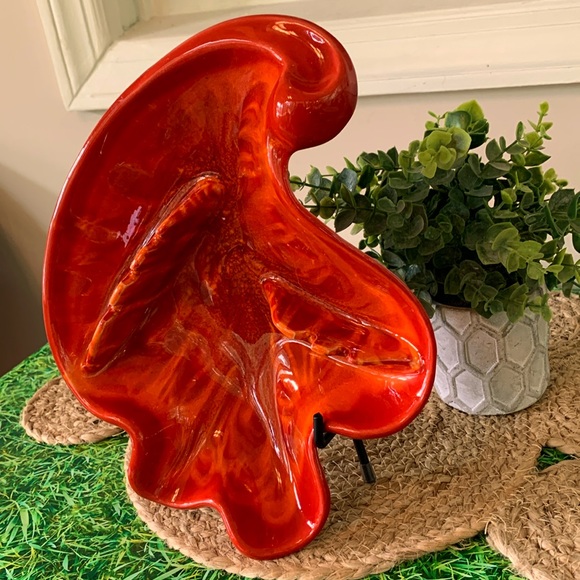 Vintage | Art | Vintage Mcm Orange And Red Ceramic Pottery Ashtray Euc ...